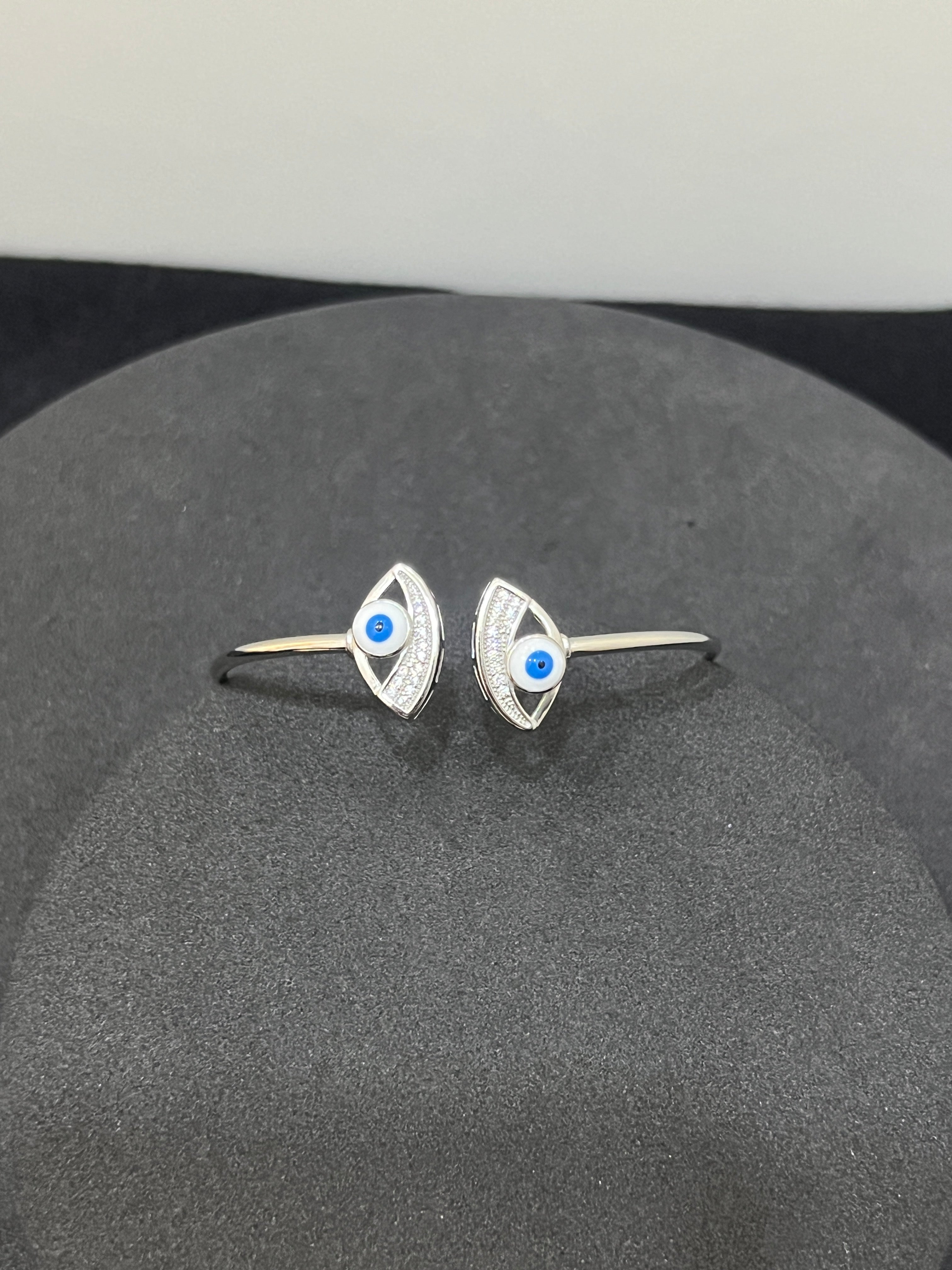Ladies Flexi Kada_Dual Evil Eye – Silver Store Chennai