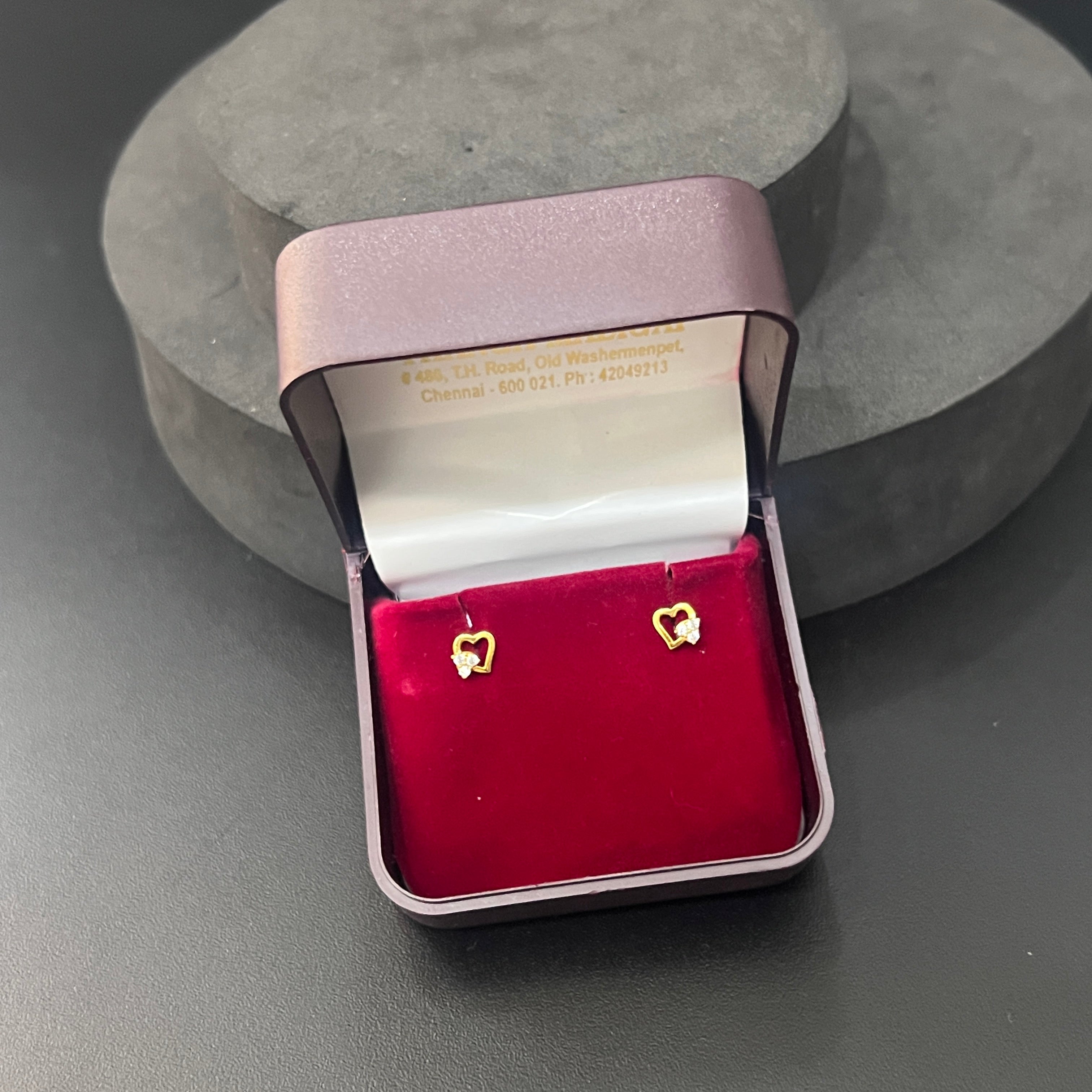 Gold Studs Double Heart – Silver Store Chennai